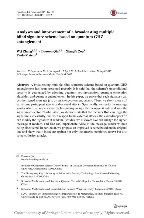 Analyses And Improvement Of A Broadcasting Multiple Blind Signature