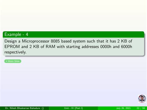 Memory Interfacing Of Microprocessor 8085 PPT