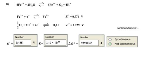 Solved For The Following Reactions Determine E G And K