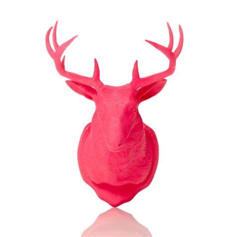 Deer Urban Taxidermy Wall Hook Neon Pink Taxidermy Deer Neon