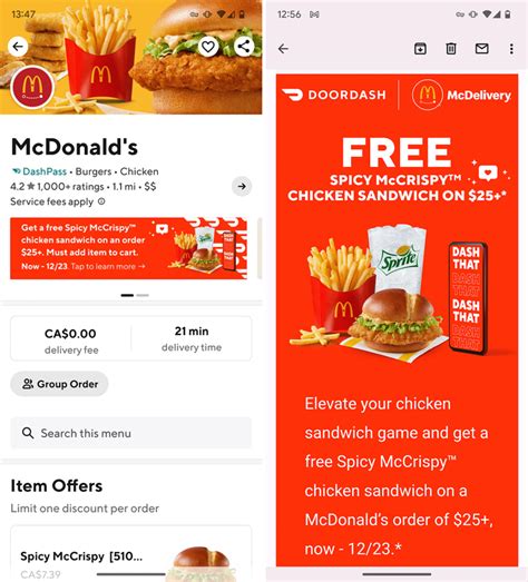 Doordash Giving Free Spicy Mccrispy Sandwich On 25 Mcdonalds Orders
