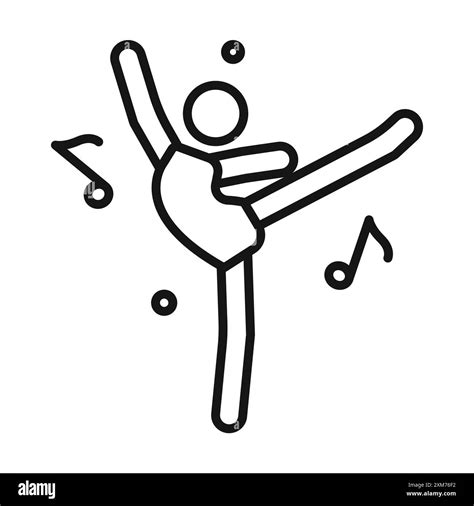 Dance Icon Black Line Art Vector In Black And White Outline Set Collection Sign Stock Vector