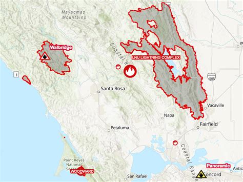 Map Of Fires In Sonoma