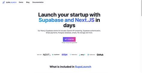 Supabase NextJS Starter Kit SupaLaunch