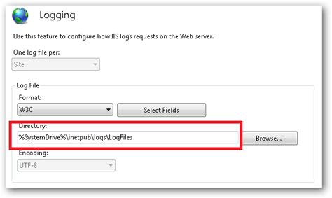 Iis 7 IIS How Do I Know Which Folder IIS V 7 5 Will Send Logs To For A Given Website