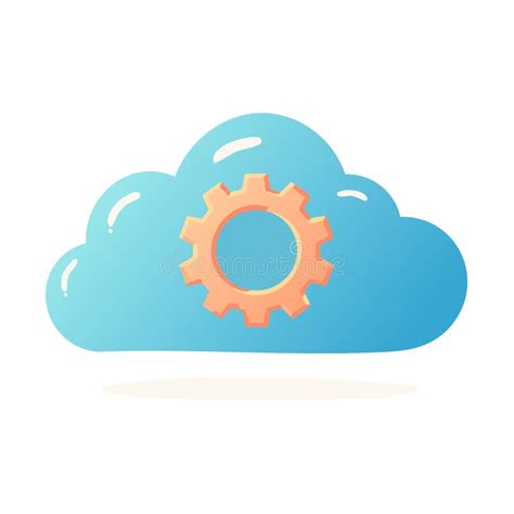 Cloud Computing Icon With Gear Data Processing Server Settings Network And Integration Symbol