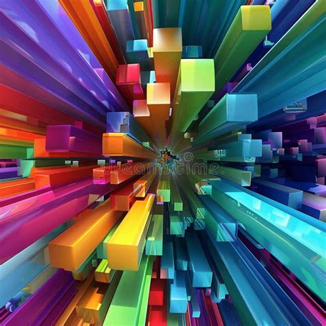 3d Vibrant Abstract Dynamic Pattern Background With Colorful 3d