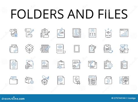 Planners And Reports Icons Line Symbols Web Signs Vector Set Isolated Illustration