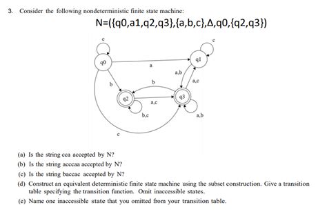 Solved 3 Consider The Following Nondeterministic Finite