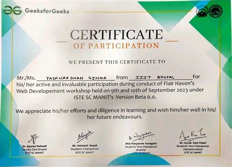 Hello Connections I Got A Certificate From Geeksforgeeks For