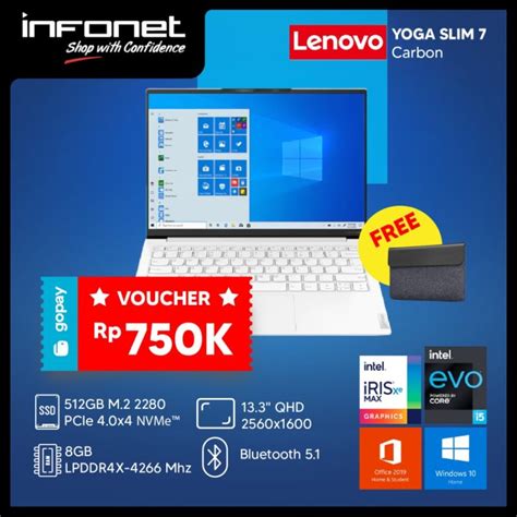 Lenovo Yoga Slim I Carbon Evo I G Gb Gb Ssd Intel Iris Xe Graphics Qhd W Ohs