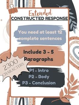 Extended Constructed Response By Emma Wilson TPT