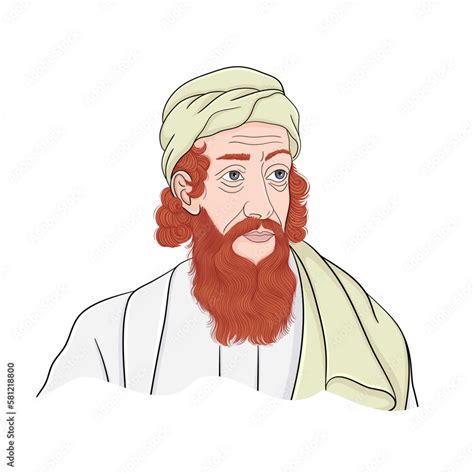 Poster Great Greek Scientist And Philosopher Pythagoras Flat Vector Illustration Wall Art