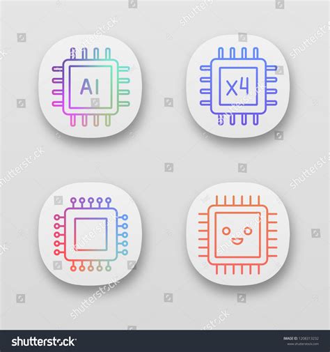 Processors App Icons Set Uiux User Stock Vector Royalty Free 1208313232 Shutterstock