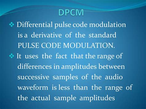 Differential Pulse Code Modulation Pptx