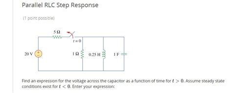 Solved Parallel RLC Step Response Find An Expression For Chegg