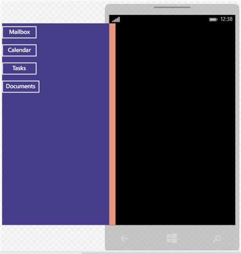 C Add A Sidebar In Windows Phone 81 Application Stack Overflow