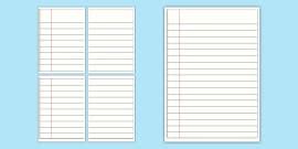 A Lined Paper Template With Margin Primary Resources Worksheets Library