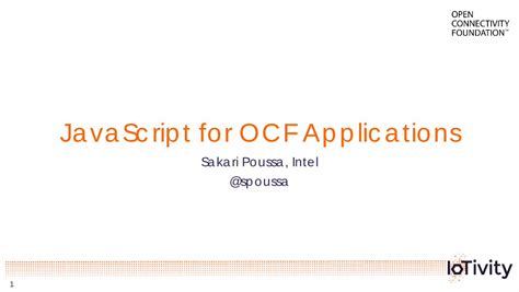 Pdf Javascript For Ocf Applications Open Connectivity · Express Mraa Mqtt And Coap Pdf Javascript For Ocf Applications Open Connectivity · Express Mraa Mqtt And Coap