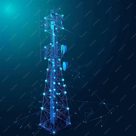 premium vector vector blue abstract 3d isolated 5g antenna on