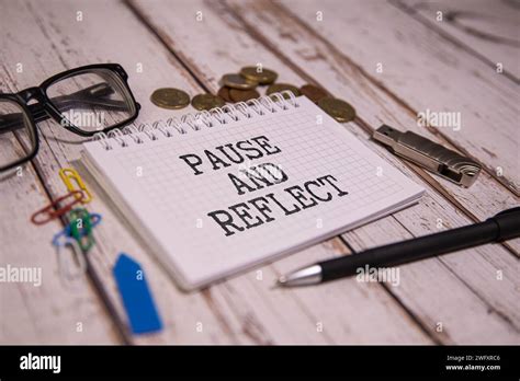 Blackboard Written Pause Reflect With Alarm Clock Pause And Reflect Word With Time On