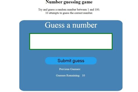 Number Guessing Game Using Htmlandcss In Vanillajs Sourcecodester