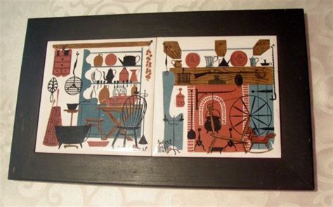 Beautiful Robert Darr Wert Framed Tiles Etsy Wall Hanging Tiles