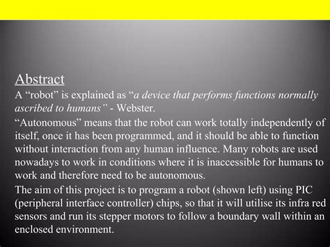 Autonomous Robotics Based On Simple Sensor Inputs Ppt
