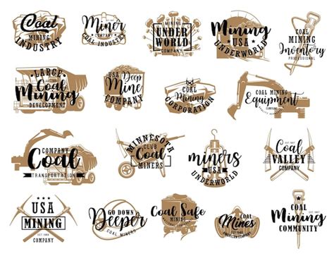 Premium Vector Mining Coal Mine Extraction Heavy Industry Icons