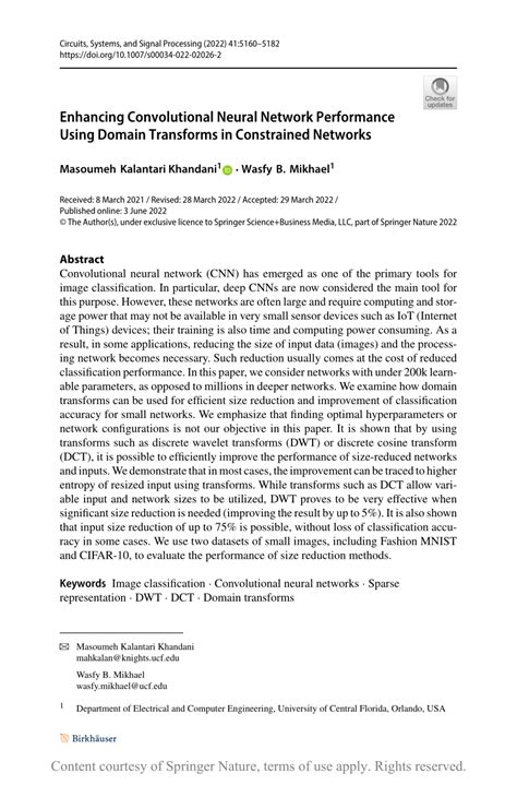 Enhancing Convolutional Neural Network Performance Using Domain