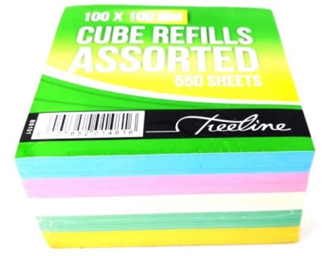 Treeline Memo Cube Refill Assorted Colours Treeline