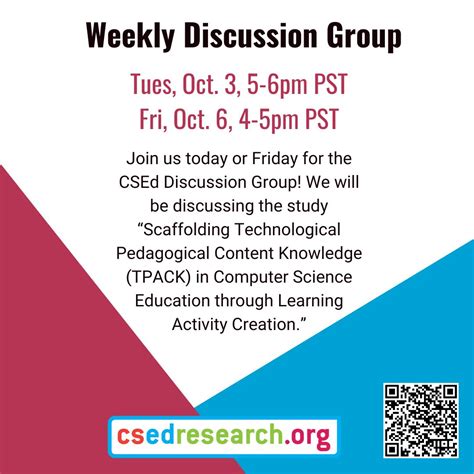 Csed Discussion Group On Tpack In Computer Science Education Institute For Advancing Computing