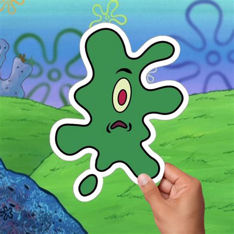 3 Plankton Splat Spongebob Sticker Meme Sticker For Laptops Phone Case