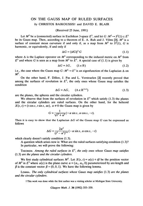 Pdf On The Gauss Map Of Ruled Surfaces