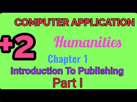 Plus Two COMPUTER APPLICATION HUMANITIES Chapter Part YouTube