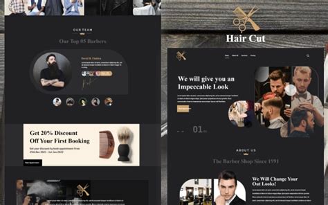 hair cut ui template ui adobe xd 333018 templatemonster