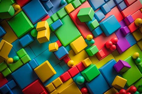 Premium Photo Colorful Geometric Tetris Like Shapes A Playful Display Of Abstract Art