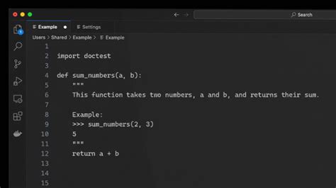 basic example of doctest doctest in python