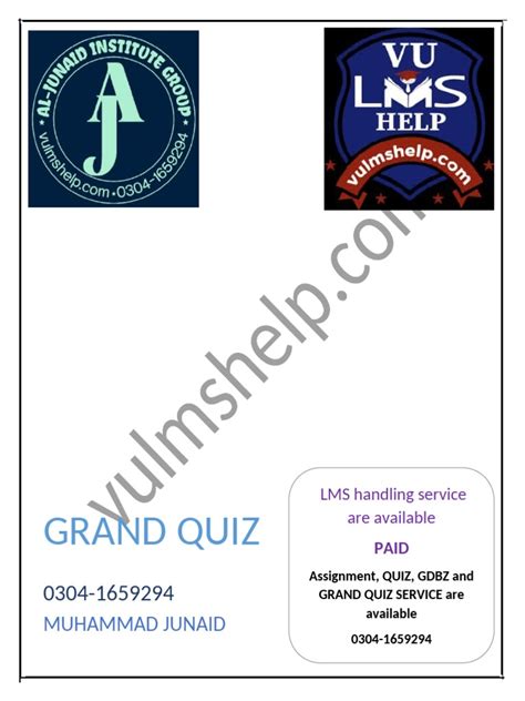 Cs605 Grand Quiz By Junaid Pdf Conceptual Model Computer Program