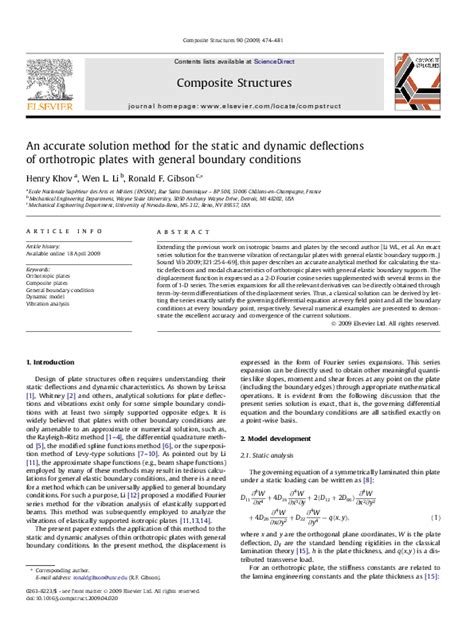 pdf an accurate solution method for the static and dynamic