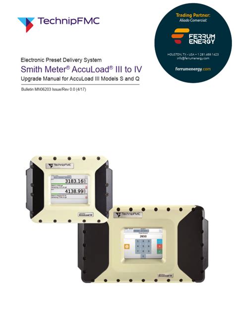 Catalogo Upgrade Manual For Accuload Iii Models S And Q Ferrum Energy