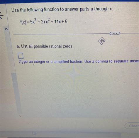 Solved Use The Following Function To Answer Parts A Through Chegg