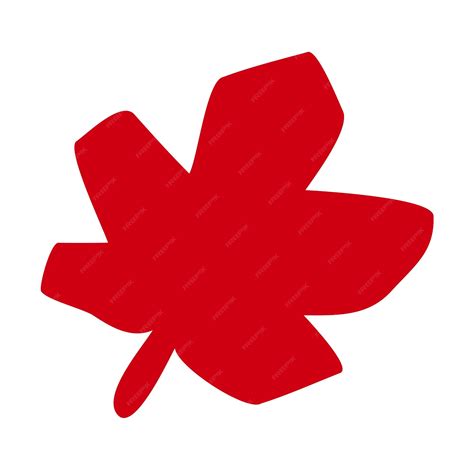 Premium Vector Red Maple Leaf Vector Hand Drawn Illustration On White