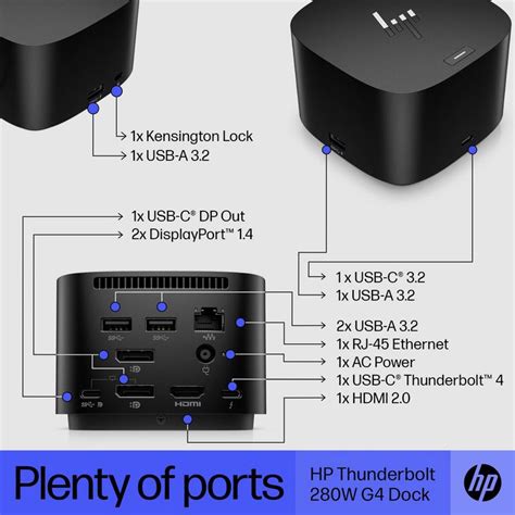 4J0G4AA HP Thunderbolt Dock 280W G4 Dock W Combo Cable EET