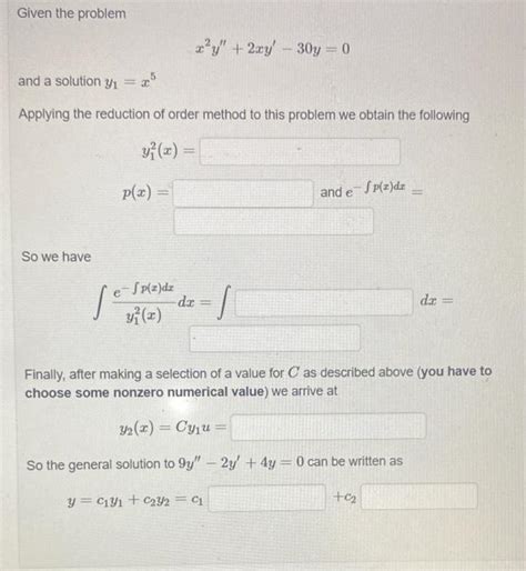 Solved 1 Point Given A Second Order Linear Homogeneous