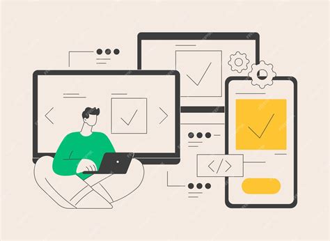 Premium Vector Crossplatform Development Abstract Concept Vector Illustration Crossplatform