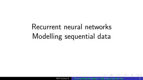 pdf recurrent neural networks 1 modelling sequential data