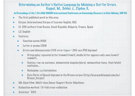 Native Language Identification Brief Review To The State Of The Art