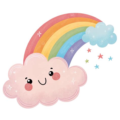 Rainbow Cloud Clipart Vector Rainbow Cloud Cute Png And Vector With