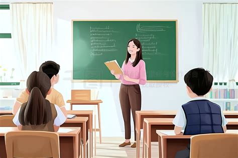 Classroomai数字艺术 Classroom简约卡通风女教师学生课堂黑板书本教学场景插画 Ai平面元素免费下载 Png格式 4032像素 编号71658115 千图网